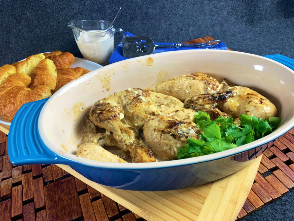 Rotisserie Chicken with Alabama White Sauce - Food for Your Body, Mind ...